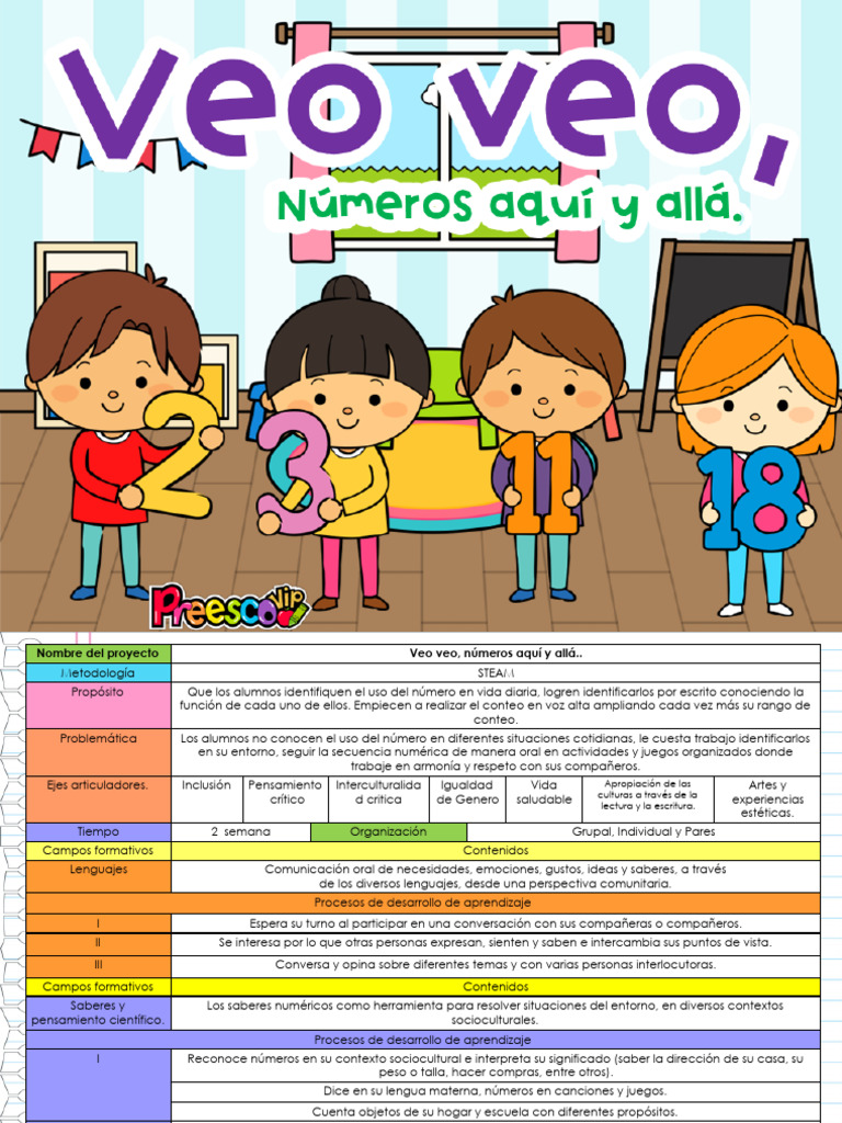Proyecto Veo Veo Numeros Aqui y Alla-1 - 231105 - 195620 | PDF ...