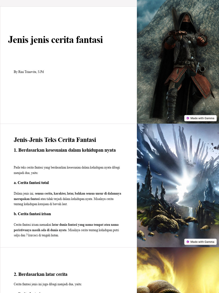 Jenis Jenis Cerita Fantasi | PDF