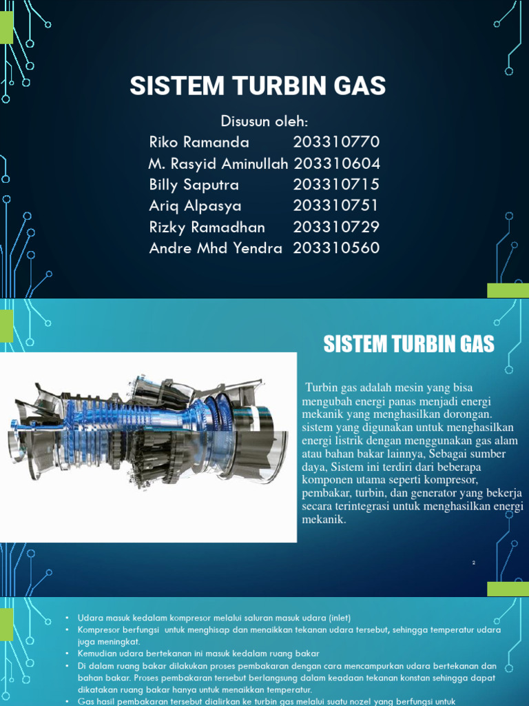 Sistem Turbin Gas Ppt-1 | PDF