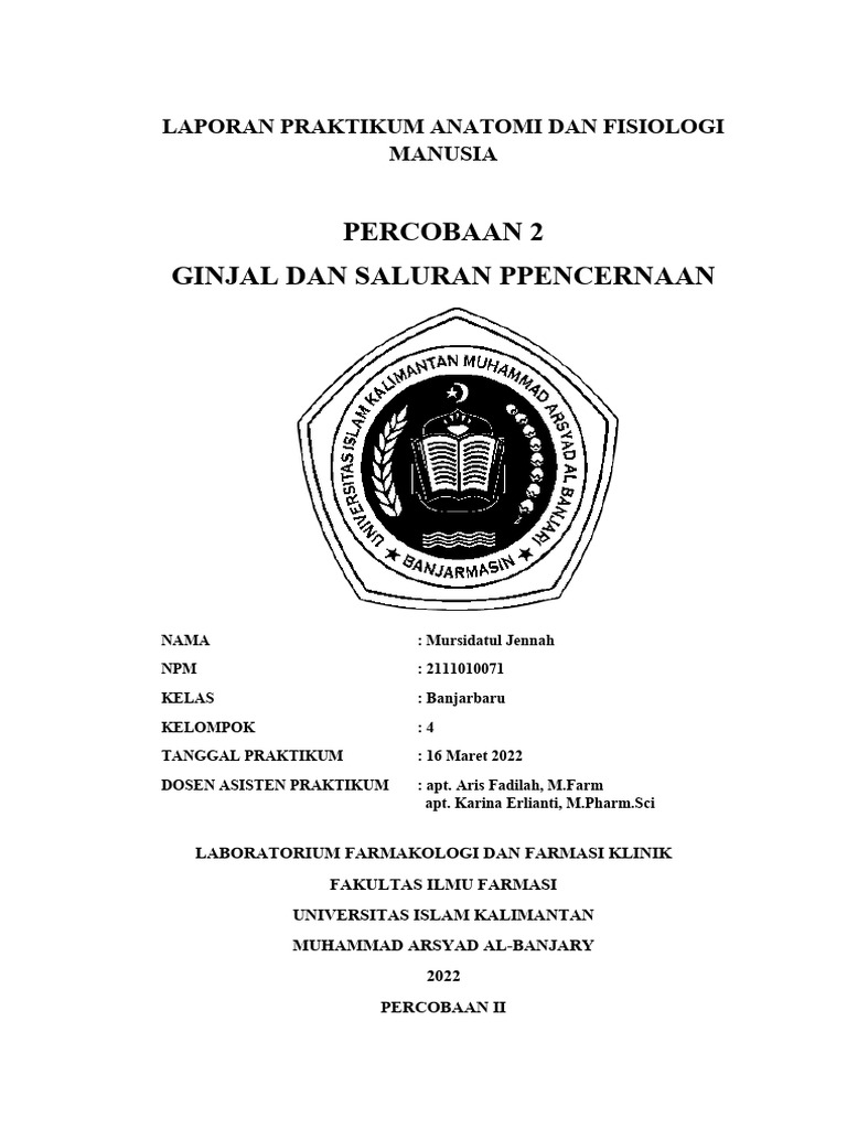 Laporan Praktikum Anatomi Dan Fisiologi Manusia | PDF Laporan Praktikum Anatomi Dan Fisiologi Manusia | PDF