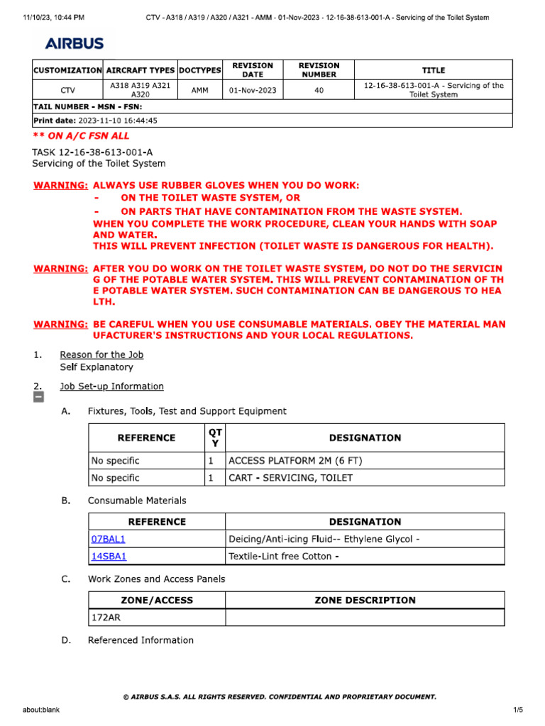 Ata 12 Servicing Toilet System | PDF