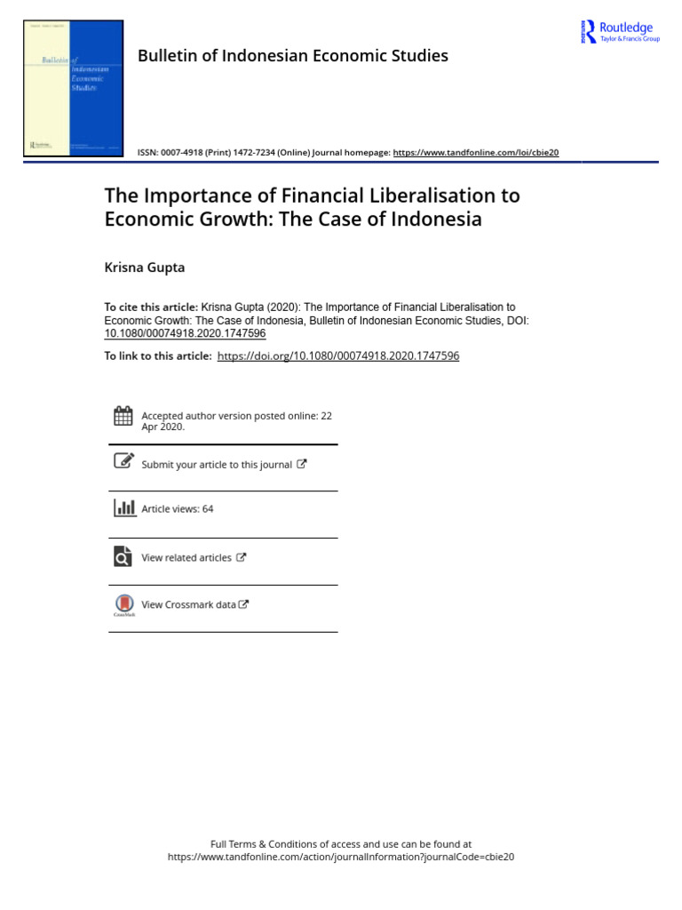 The Importance of Financial Liberalisation For Economic Growth The Case ...