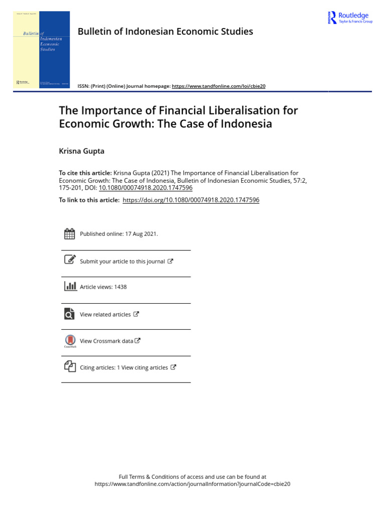 The Importance of Financial Liberalisation For Economic Growth The Case ...