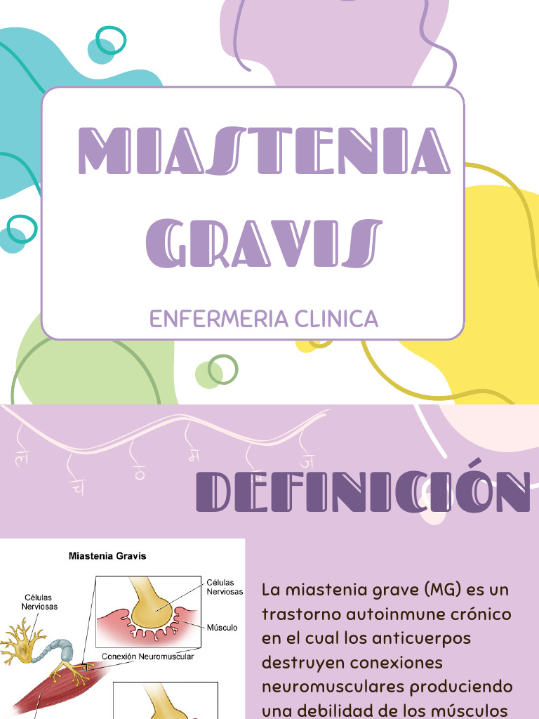 Miastenia Gravis | PDF | Unión neuromuscular | Enfermedades y trastornos
