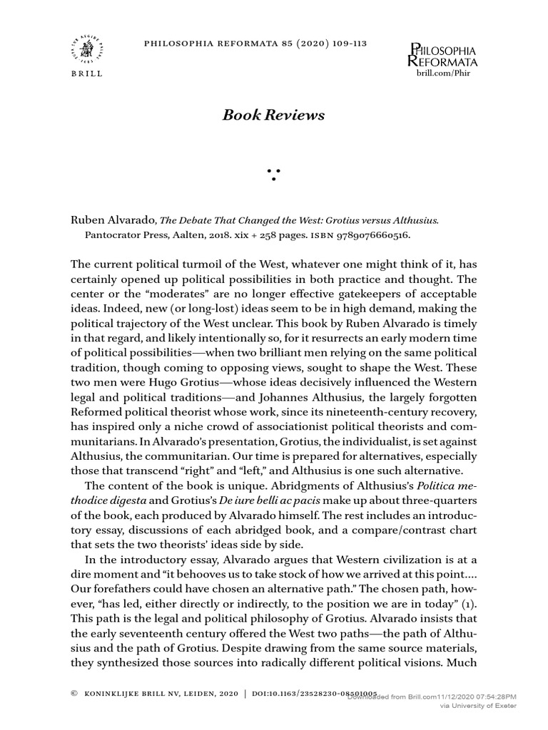 Grotius Vs Althusius | PDF | Political Science | Philosophical Theories