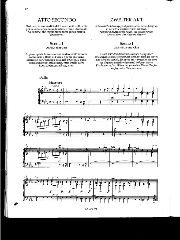 C.W.Gluck, II Atto Da Orfeo Ed Euridice | PDF