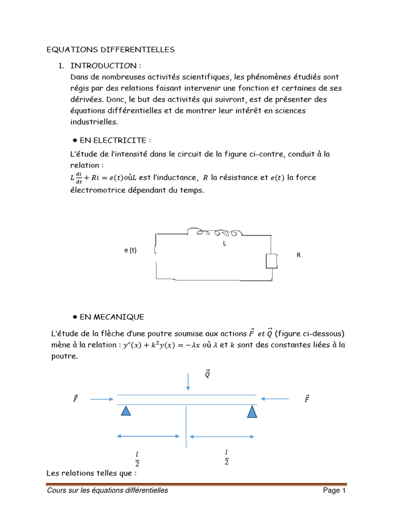 Cours sur les équations différentielles | PDF | Équations | Zéro d'une ...