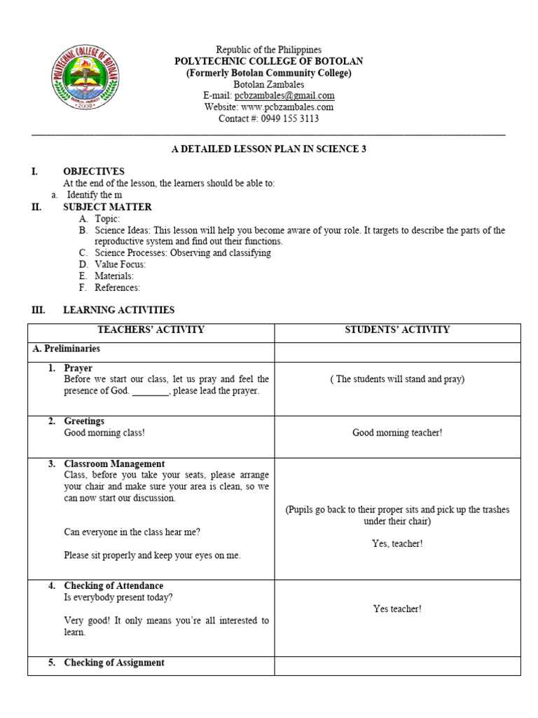 DLP Blank Format | PDF | Teachers | Lesson Plan