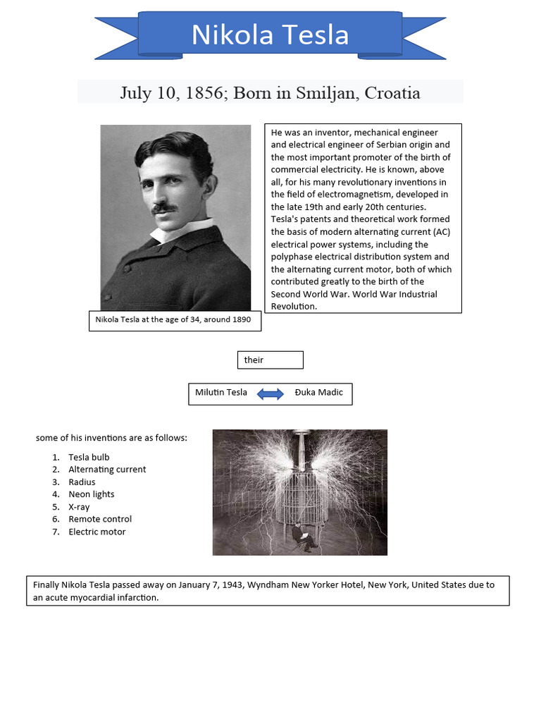 Biografia de Nikola Tesla | PDF