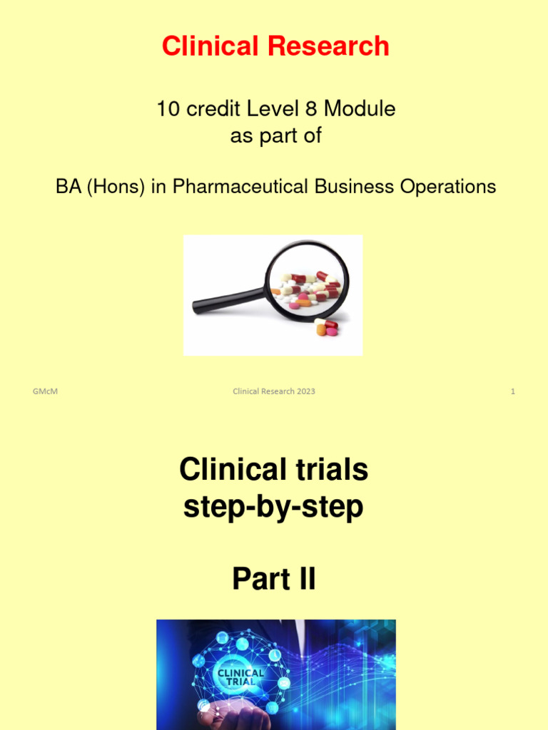 Lecture 4 - Clinical Trials Part II Level 8 | PDF | Clinical Trial ... Lecture 4 - Clinical Trials Part II Level 8 | PDF | Clinical Trial ...