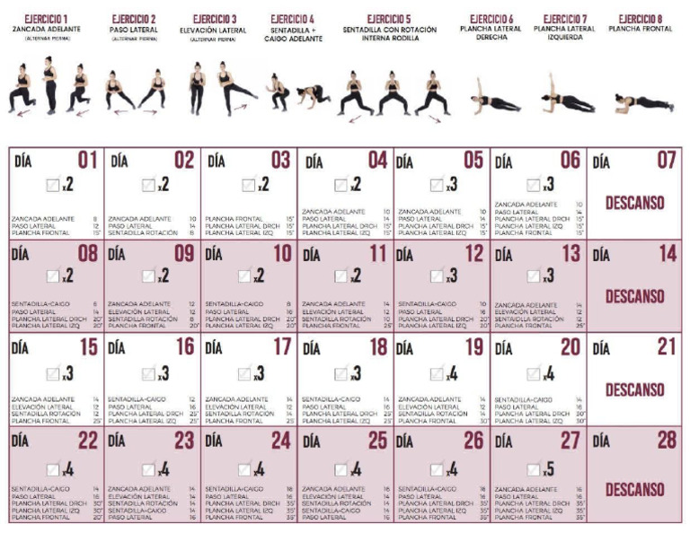 Rutina Semanal de Ejercicios en Casa | PDF