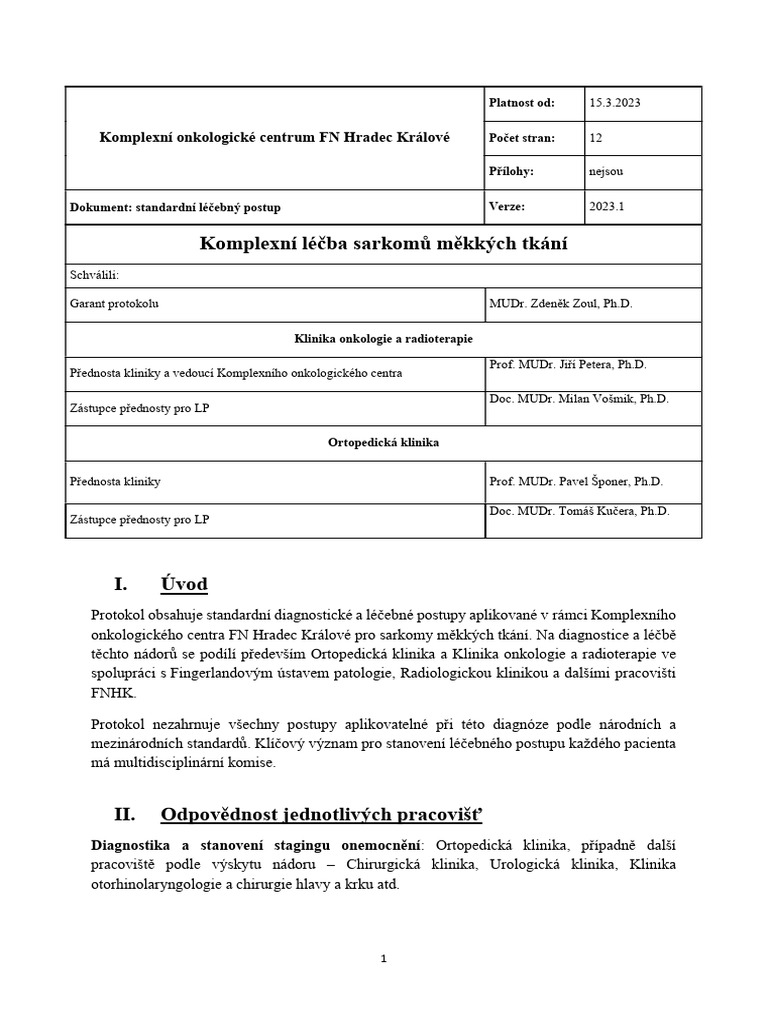 Komplexni Lecba Sarkomu Mekkych Tkani | PDF