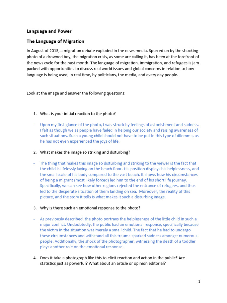 Language & Power | PDF | Human Migration | Immigration