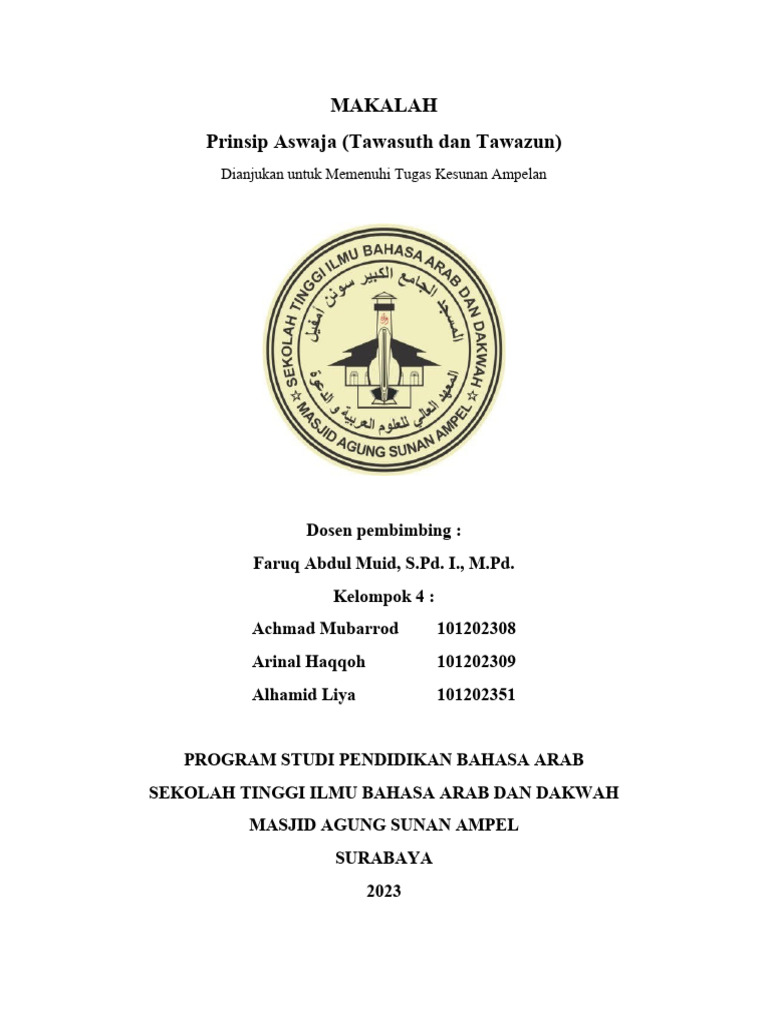 Aswaja Tawasuth Dan Tawazun Dalam Kehidupan Sehari-Hari | PDF