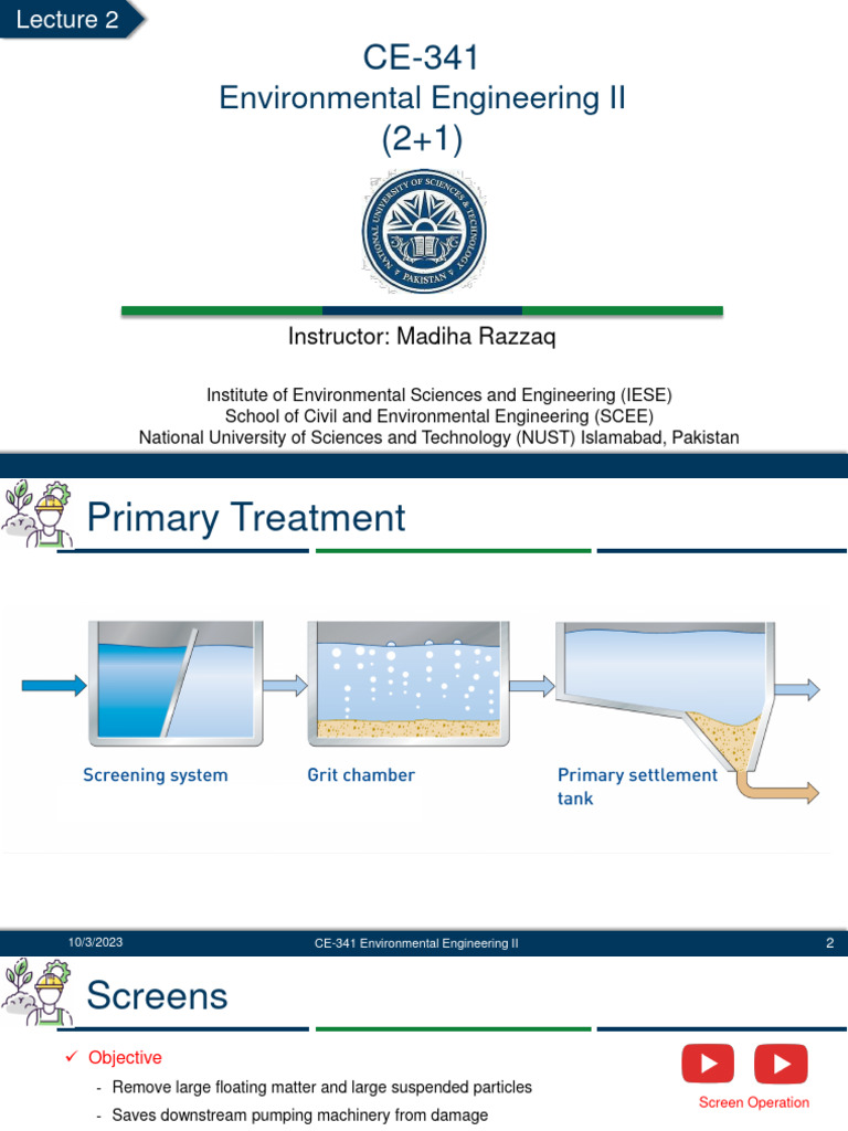 CE-341 Lec 2 | PDF | Sewage Treatment | Environmental Engineering