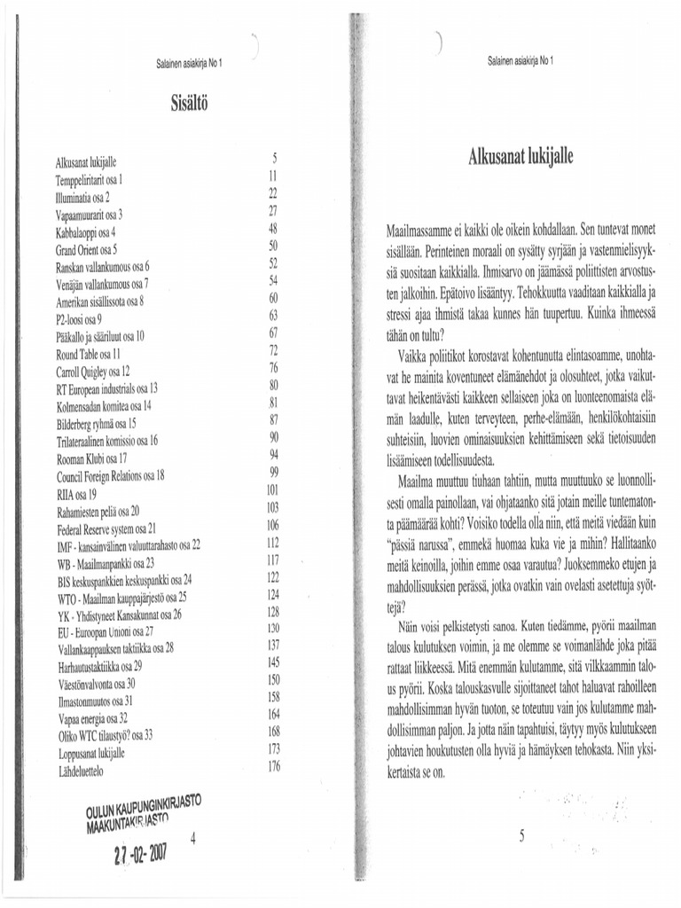 Salainen Asiakirja Nro 1 | PDF