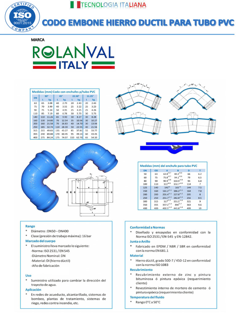 CODO EMBONE HIERRO DUCTIL | PDF