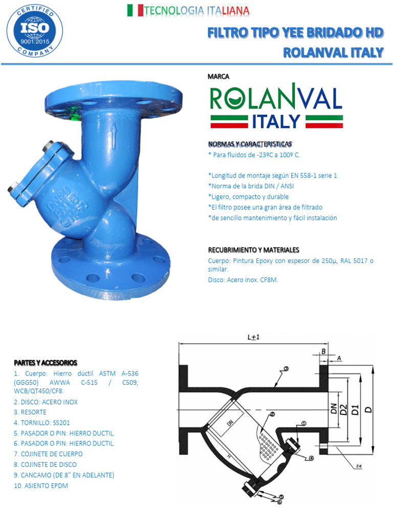 Filtro Tipo Yee Bridado Hierro Ductil | PDF | Tecnología