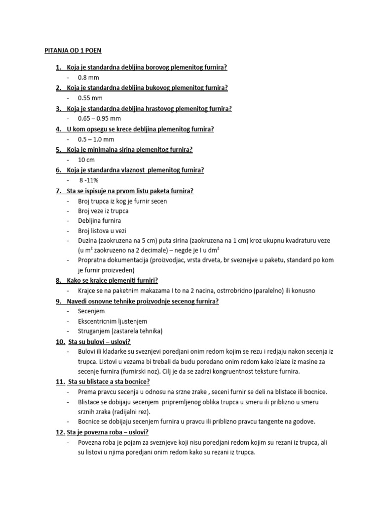Furniri - Skripta Za Ispit | PDF