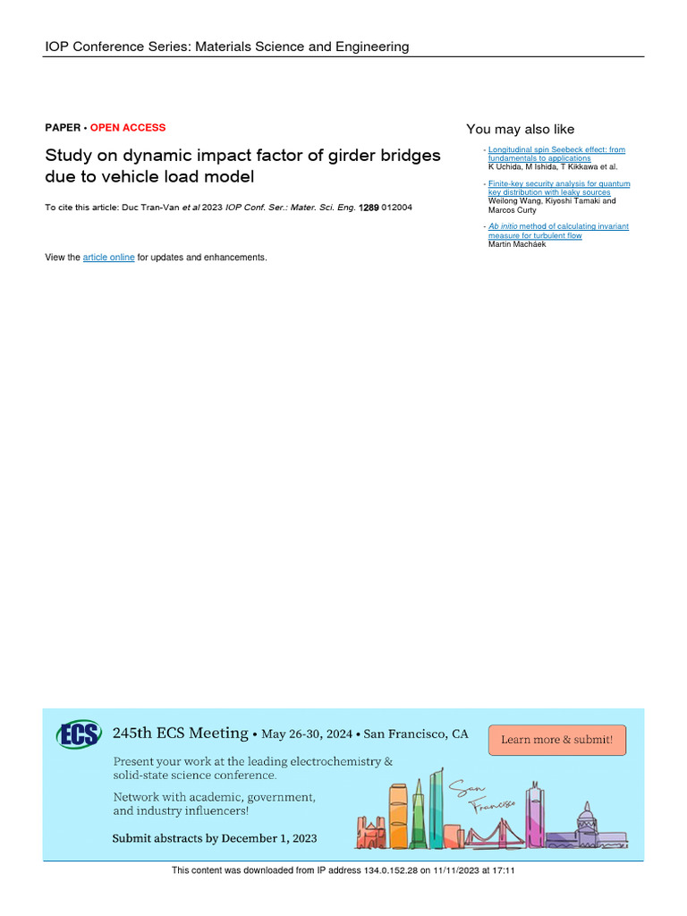 Study on dynamic impact factor of girder bridges due to vehicle load ...