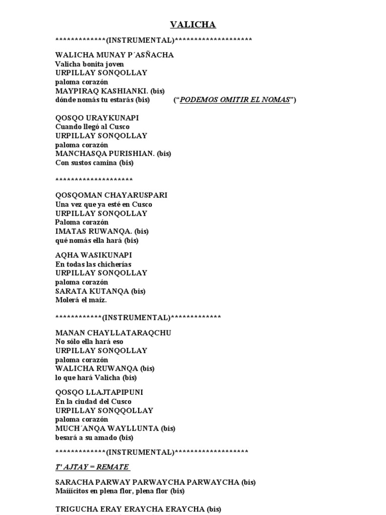 VALICHA Traducido | PDF