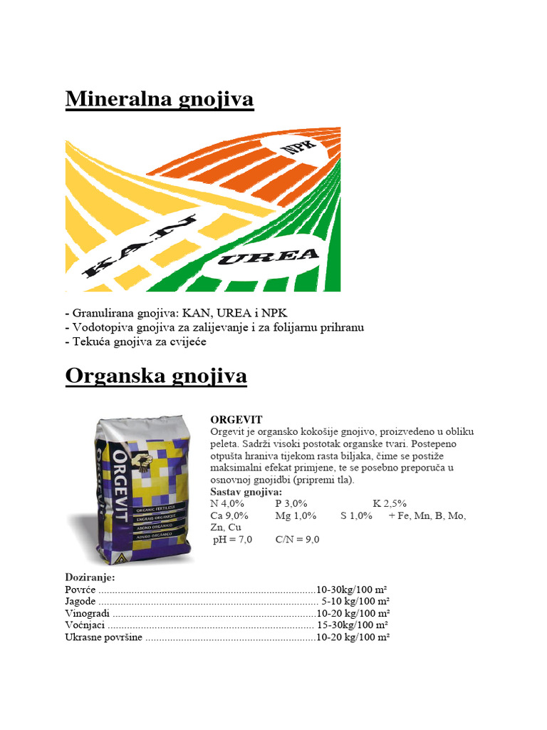 Gnojidba Ponuda | PDF