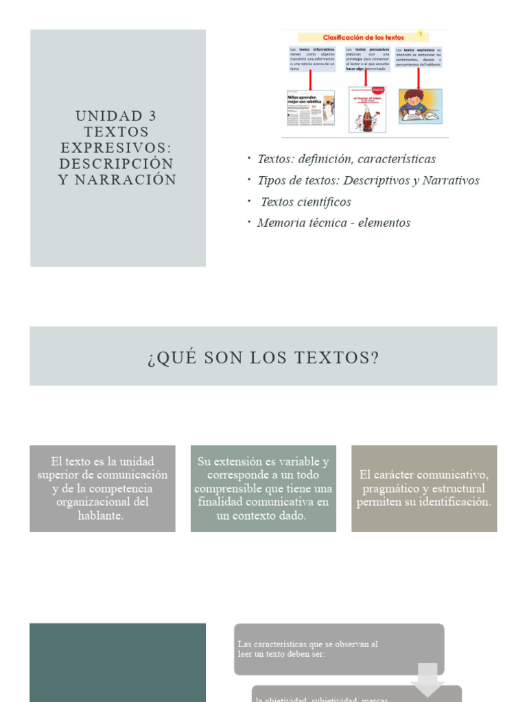 Tipos y características de textos expresivos | PDF | Narración