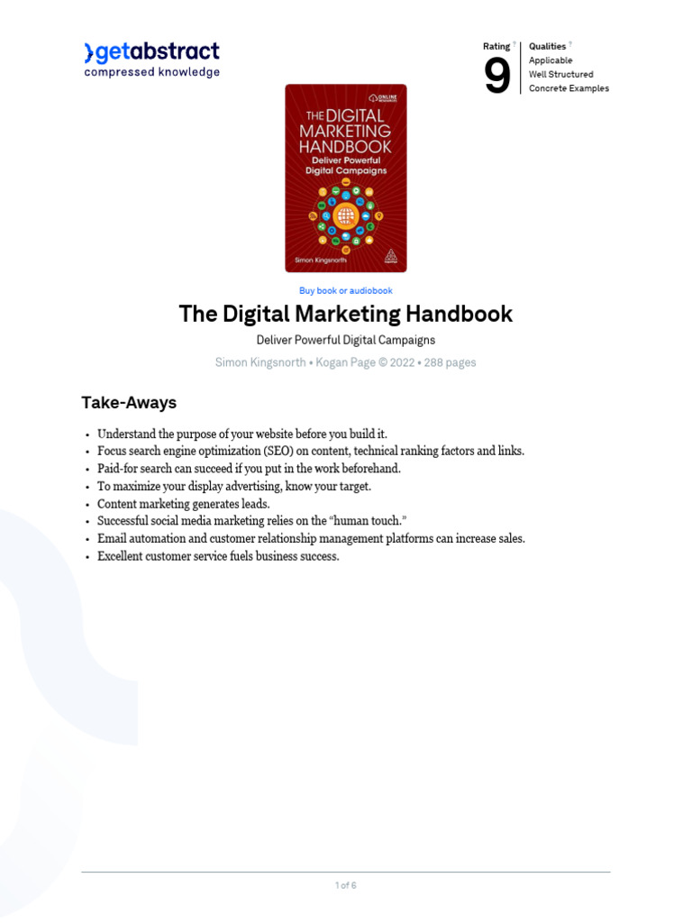 The Digital Marketing Handbook Kingsnorth en 44857 | PDF | Search ...