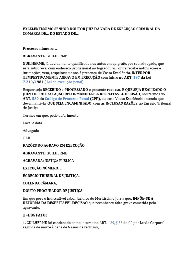 Oab FGV 29 Penal Agravo em Execucao | Download grátis PDF | Esfera ...