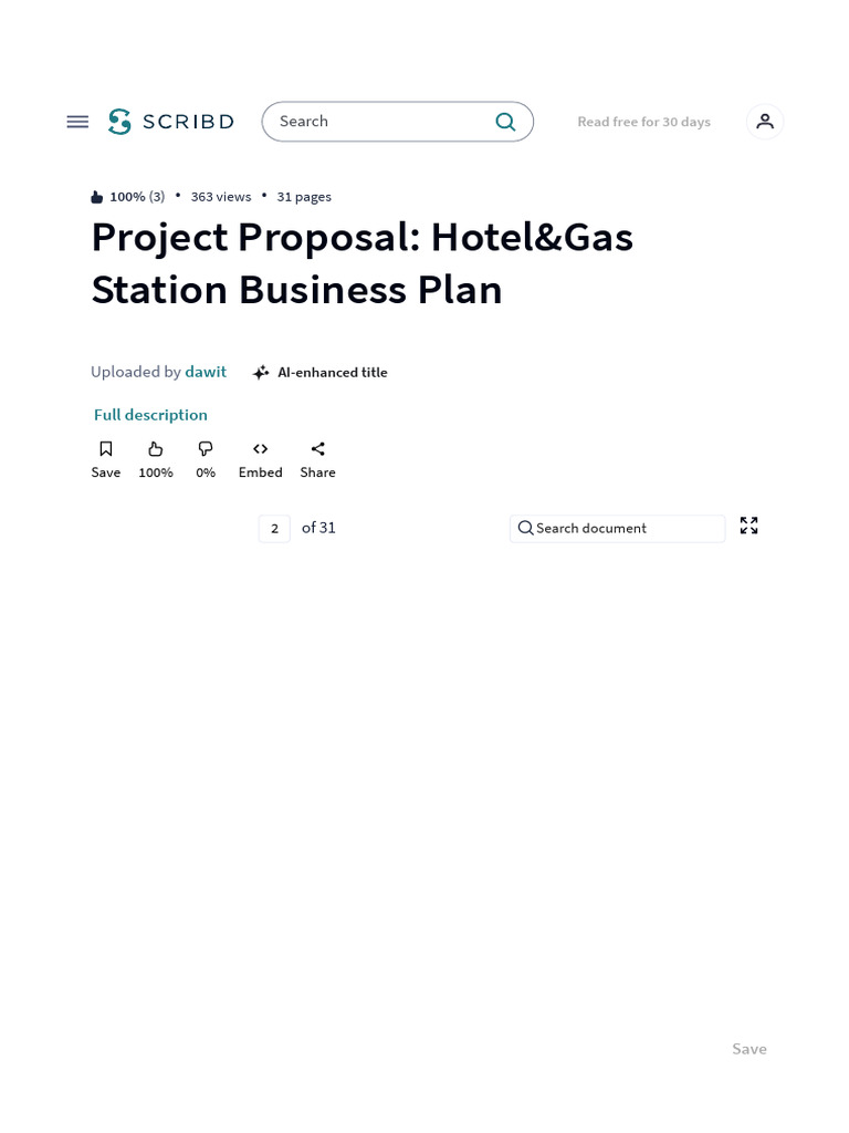 Project Proposal - Hotel&Gas Station Business Plan - PDF | PDF