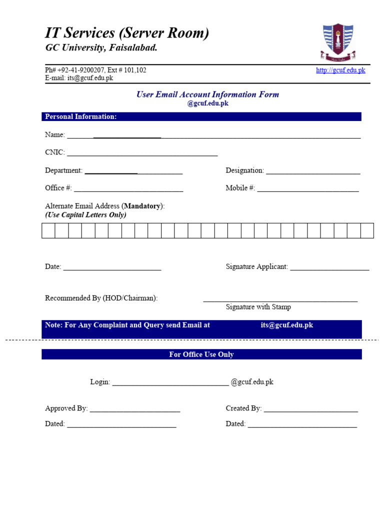 GCUF IT Services Login Information | PDF | Finance & Money Management