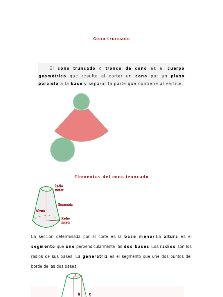 Calcular El Area de Un Cono Truncado