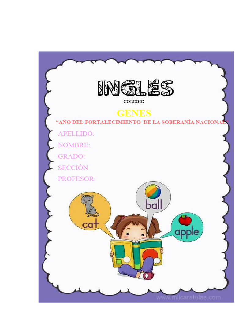 Caratula de Ingles en Word | PDF