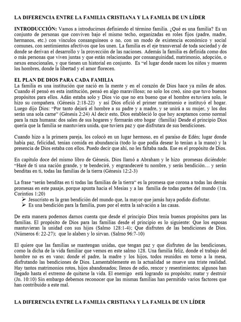La Diferencia Entre La Familia Cristiana y La Faml | PDF | Familia