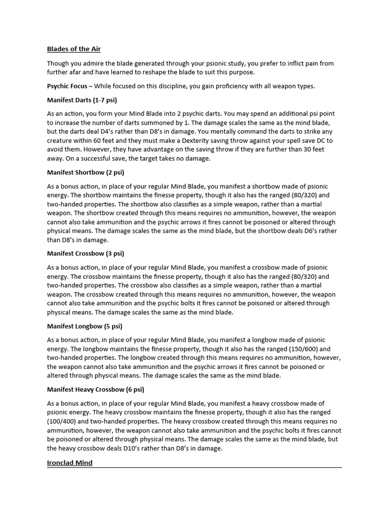 Psionic Weapon and Armor Guide | PDF | Parapsychology | Ammunition