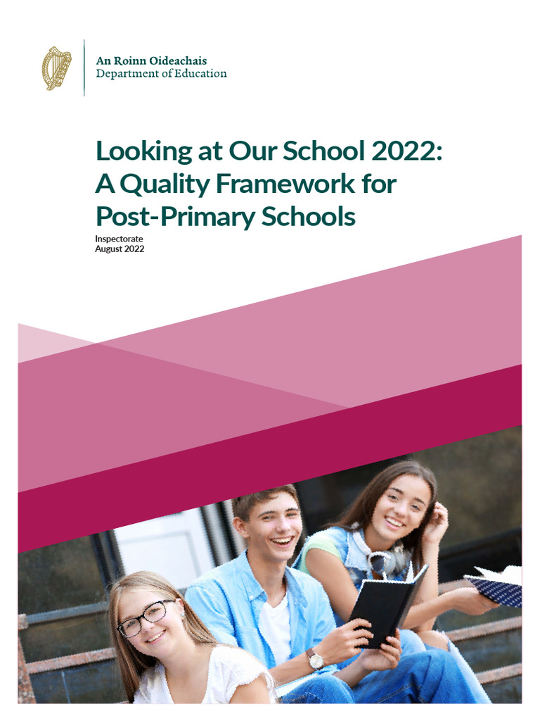 Looking at Our School 2022: A Quality Framework For Post-Primary Schools | PDF | Teachers | Learning