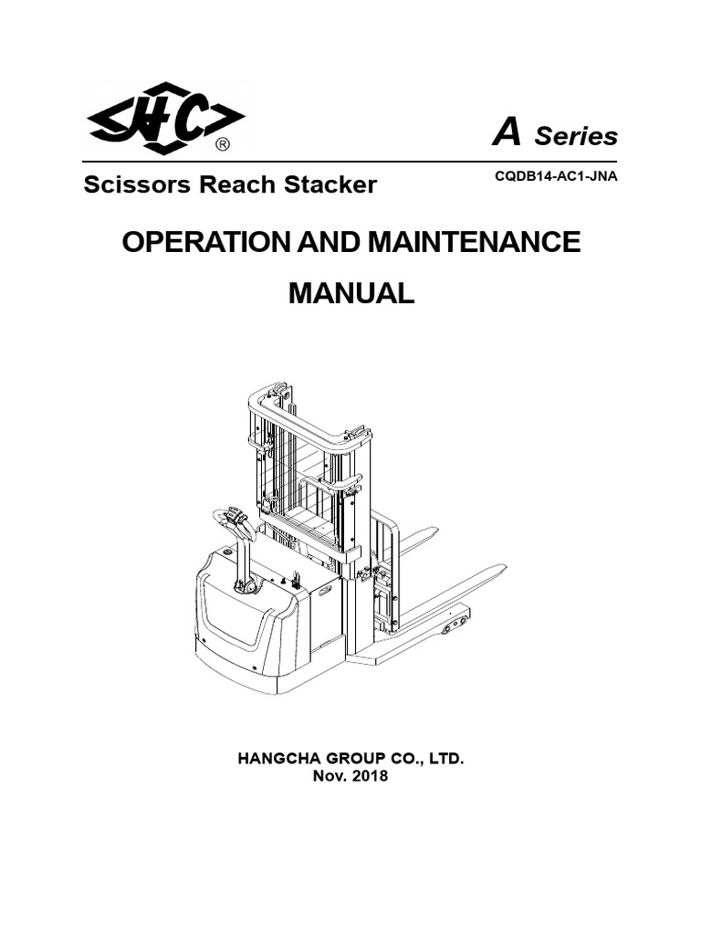 US Model Walkie Reach Stacker Operation and Maintenance Manual - 2018.3 | PDF | Forklift | Truck