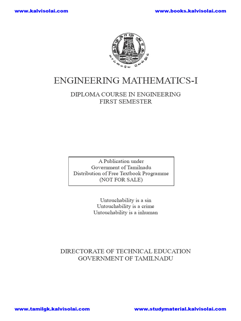 Engineering Mathematics-I Guide | PDF | Matrix (Mathematics) | Complex Number