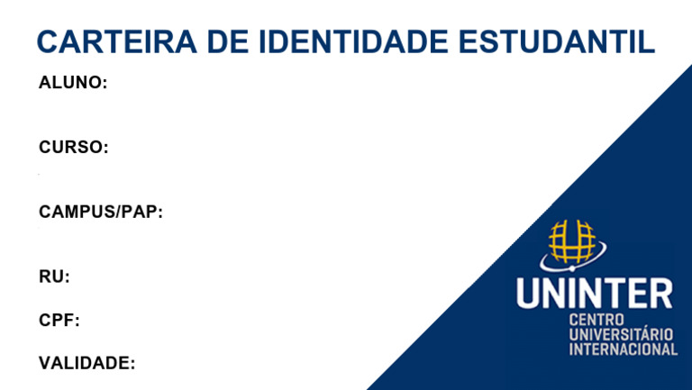 Carteira de Estudante Uninter 2 | PDF