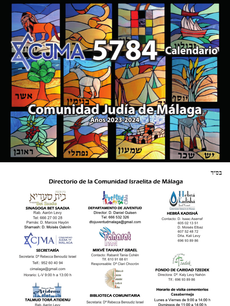 Calendario Judío 5784 en Málaga | PDF | Observancias judías | Judios y ...