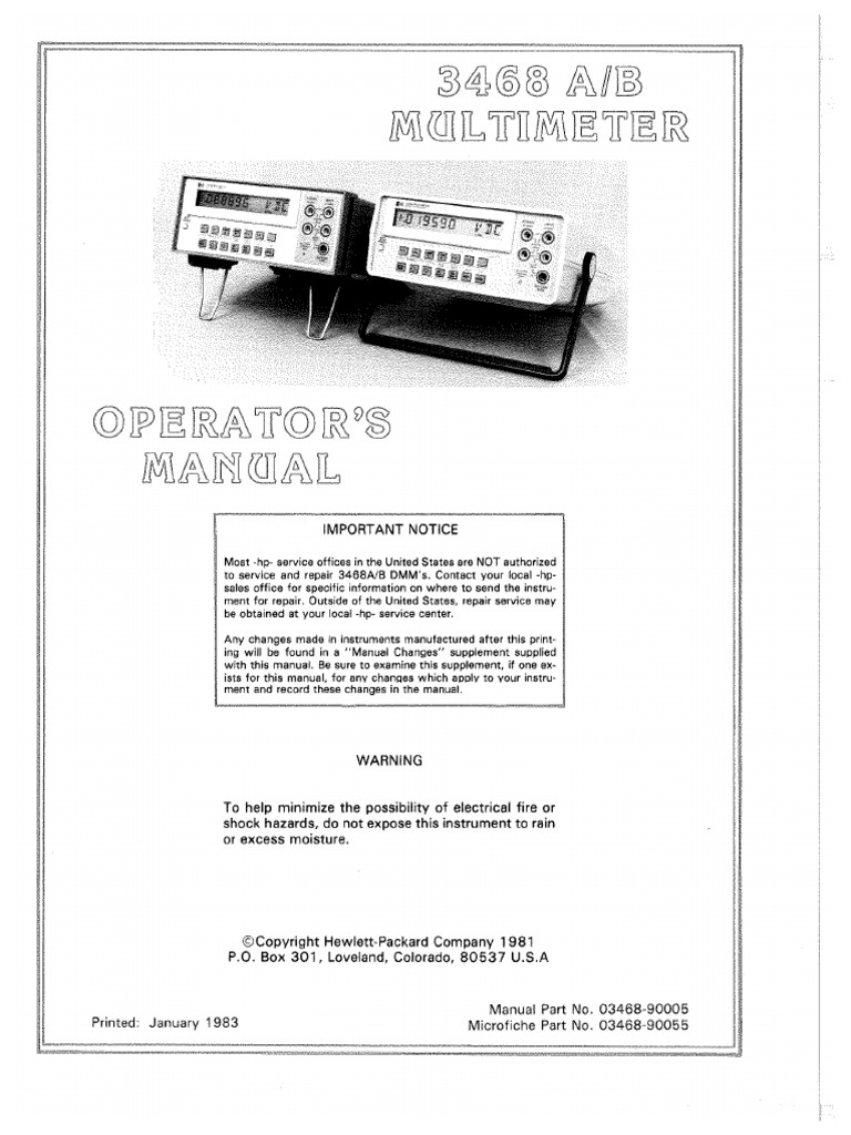 HP 3468A, B Operating | PDF