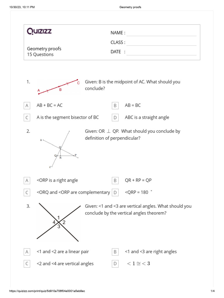 Geometry Proofs | PDF | Geometry | Elementary Geometry