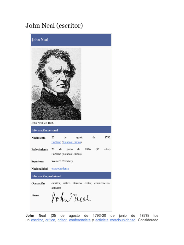 John Neal | PDF