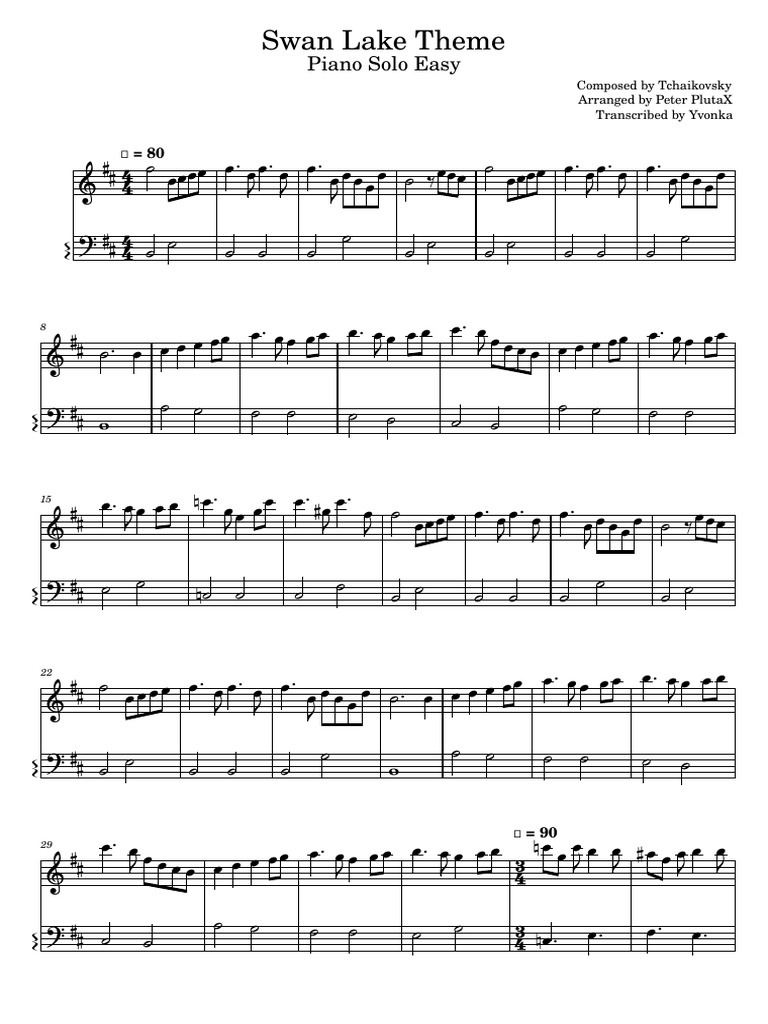 Swan Lake Theme | PDF | Piano | Classical Compositions