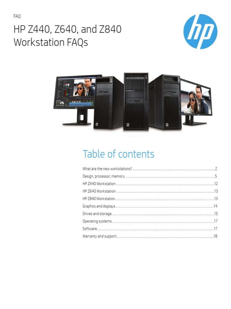 HP Z440, Z640, and Z840 Workstation FAQs | PDF | Workstation | Graphics ...