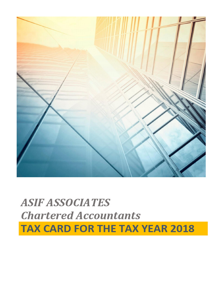 Tax Card 2018 | PDF | Taxes | Tax Deduction