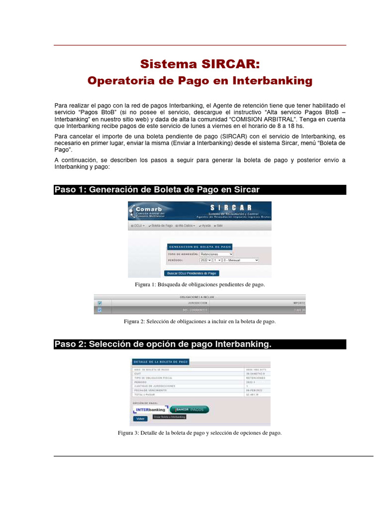 InstructivoSircar Interbanking | PDF | Tarjeta de débito | Tarjeta de ...