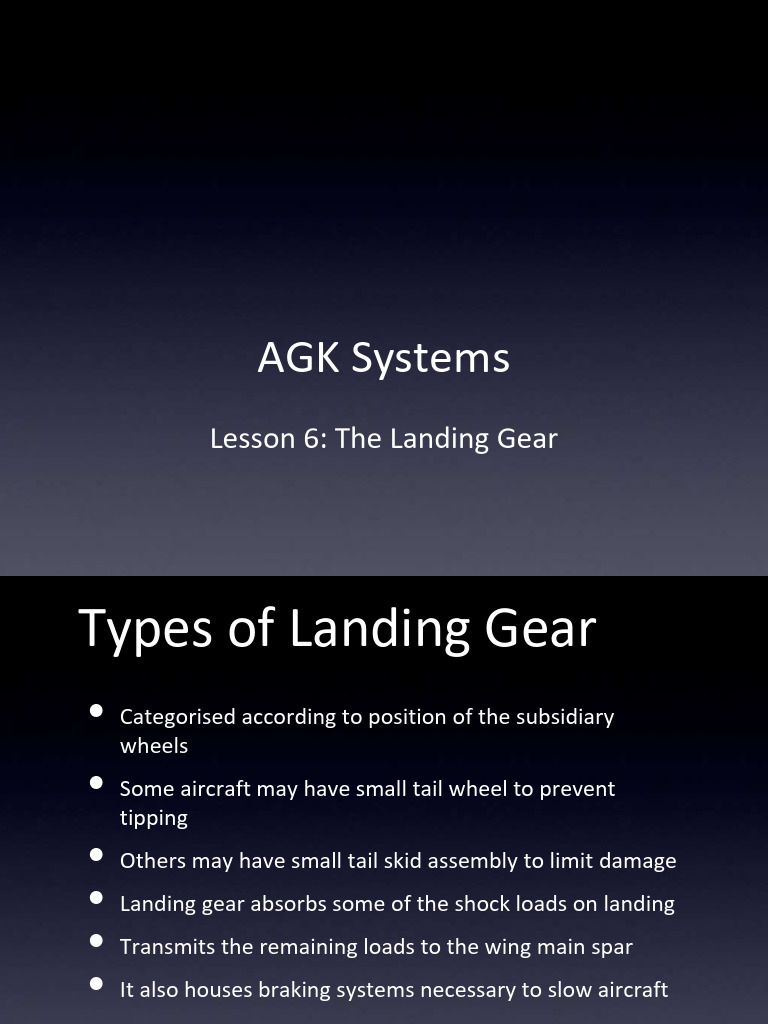 Overview of Landing Gear Systems | PDF | Landing Gear | Steering