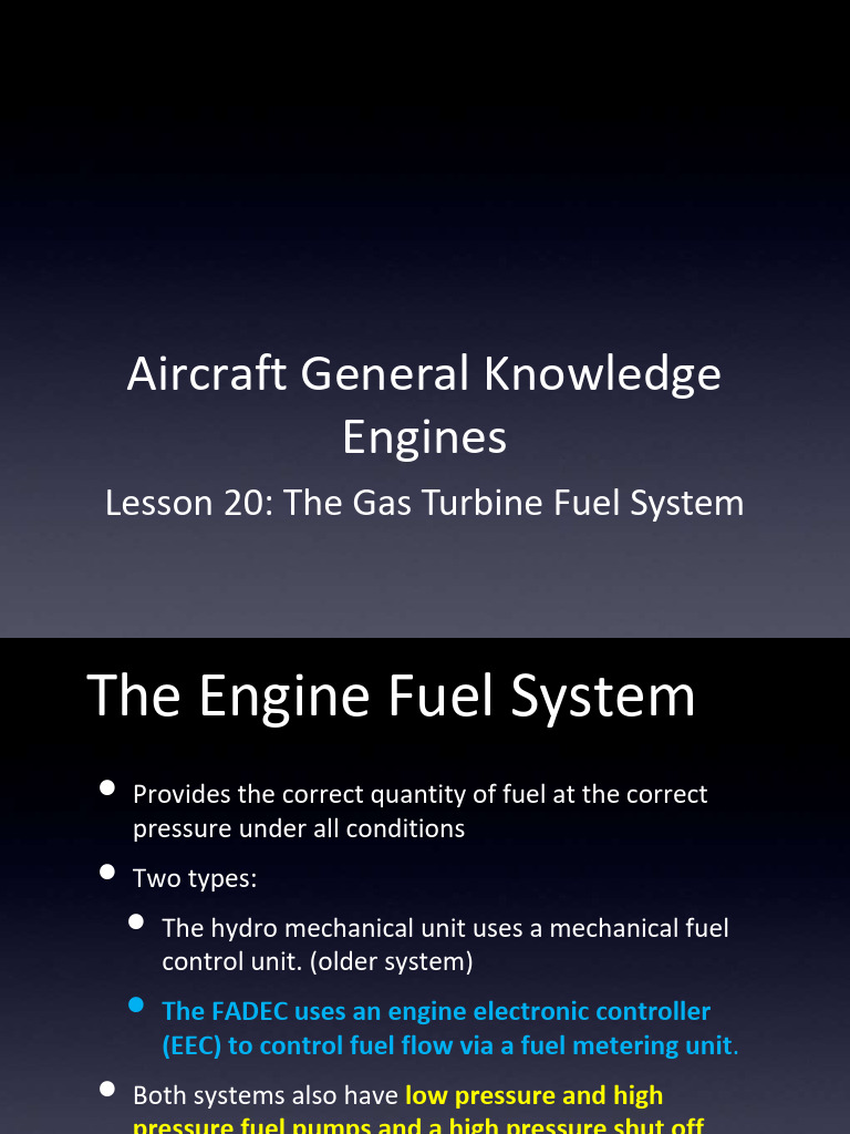 Gas Turbine Engine Fuel Systems Overview | PDF | Pump | Engines