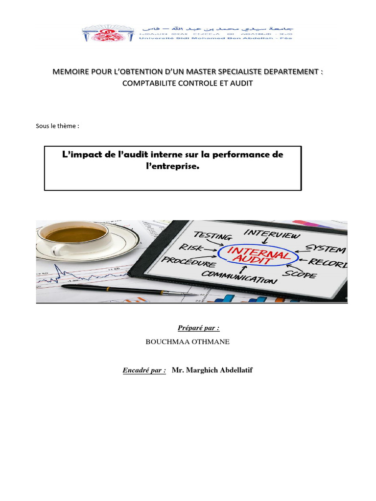 Pfe L'impact de L'audit Interne Sur La Performance de L'entreprise. | PDF | Audit | Contrôle interne